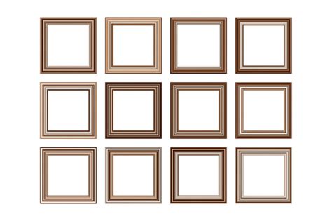당신의 디자인을위한 제곱 골든 빈티지 나무 프레임의 큰 세트 빈티지 커버 텍스트에 대 한 배치 빈티지 앤티크 골드 아름 다운 직사각형 프레임입니다 템플릿 벡터 그림입니다 0
