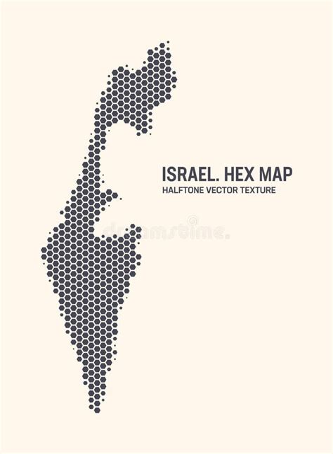 Israel Map Vector Hexagonal Half Tone Pattern Isolated On Light Background Stock Vector