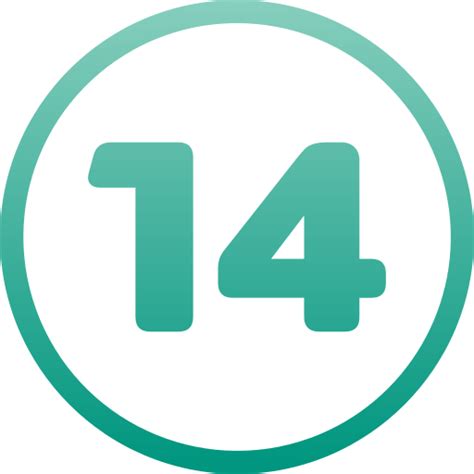 Number 14 Free Education Icons