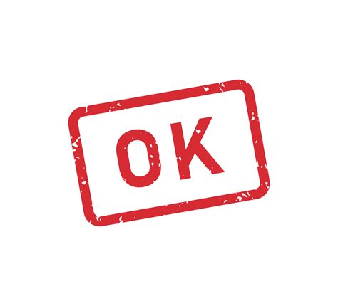 Sello De Goma De La Palabra Grunge Ok Conjunto De Pegatinas De Signo Ok Etiqueta Cuadrada