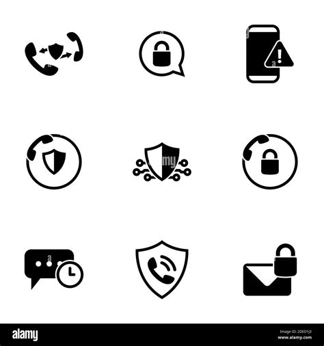 Set Of Simple Icons On A Theme Secure Connection Vector Design Collection Flat Sign Symbol