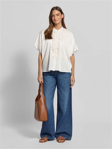 0039 Italy Relaxed Fit Blouse Met Ruches Model Daisy In Wit Online