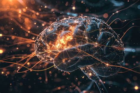 Neural Network In The Form Of A Brain Stock Illustration Illustration Of Computer Android