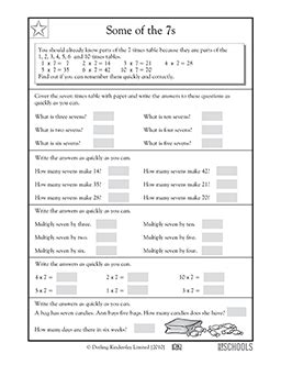 Multiples Of 7 3rd Grade 4th Grade Math Worksheet Greatschools