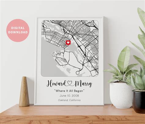 Custom Map Location Print Latitude Coordinates Print Where It All