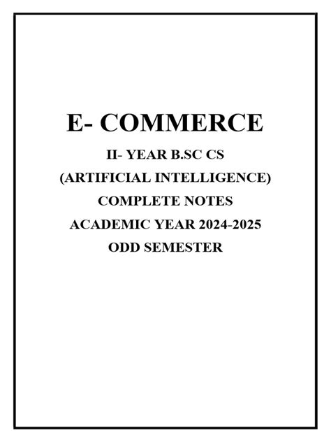 E Commerce Notes 1 Pdf Computer Network World Wide Web
