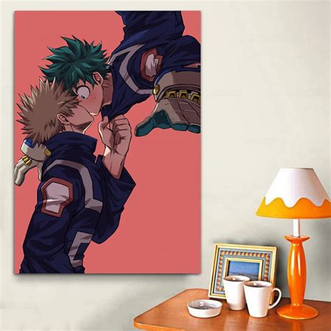My Hero Academia Bakudeku Yaoi Kiss Anime Poster Picture Canvas