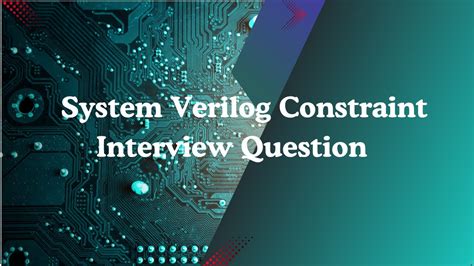 System Verilog Constraint Interview Question Youtube