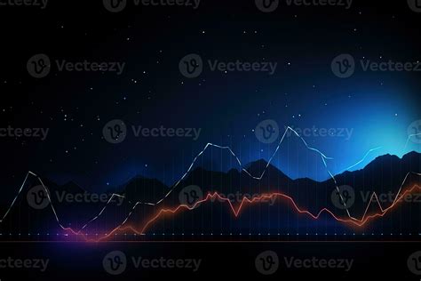 An Illustration Of A Graph Chart With A Mountain Range In The Background Generative AI 30598607