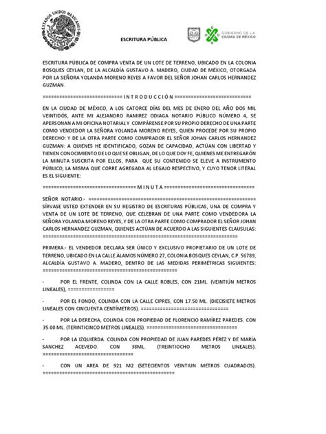 Escritura De Propiedad Pdf Justicia Crimen Y Violencia
