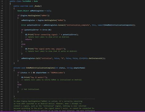 Bug Unable To Connect To Signals Using C Script When Accessing Admob