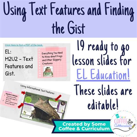 El Education Grade 3 Module 2 Unit 2 Text Features And Gist Text Features Expeditionary