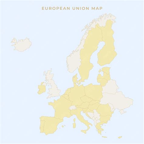 Mapa Da União Europeia Com Fronteiras De Países Em Estilo Plano Estados