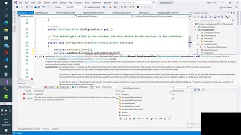 Web Api Dersleri Applicationdbcontext Nesnesi Ile Veritabanına Bağlanma Youtube