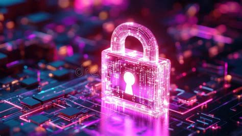 Cybersecurity Lock A Digital Fortress Of Protection Privacy Security Within The Network Stock