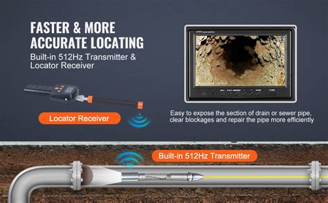 Sewer Camera 165 Ft50 M Self Leveling Drain Duct Camera With 512hz