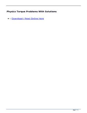 Torque Problems With Solutions Fill Online Printable Fillable Blank PdfFiller