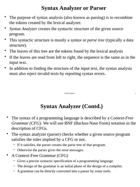 4 Syntax Analyzer Cfg Pdf Parsing Computer Programming
