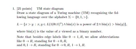 Solved A Points TM State Diagram Draw A State Chegg