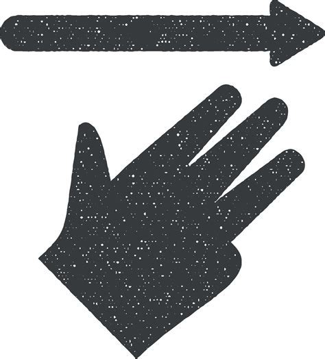 Hand Fingers Gesture Swipe Right Vector Icon Illustration With Stamp Effect Vector