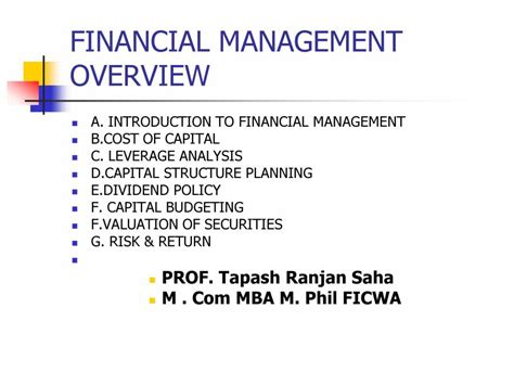 Financial Management Powerpoint Slides Learnpick India