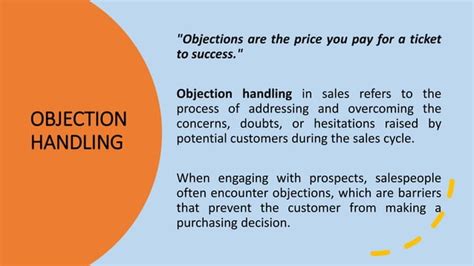 Objection Handling Pptx Sales Business