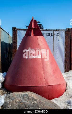 Red Starboard Marker Buoy On The Beach On Frobisher Bay In Iqaluit