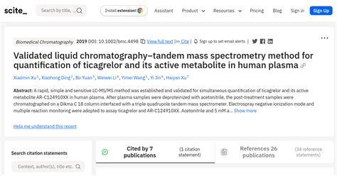 Validated Liquid Chromatographytandem Mass Spectrometry Method For Quantification Of Ticagrelor