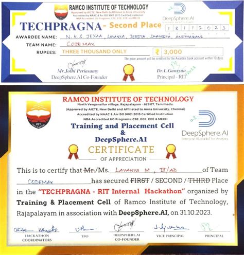 lavanya m on linkedin hackathon secondplace codemax rit