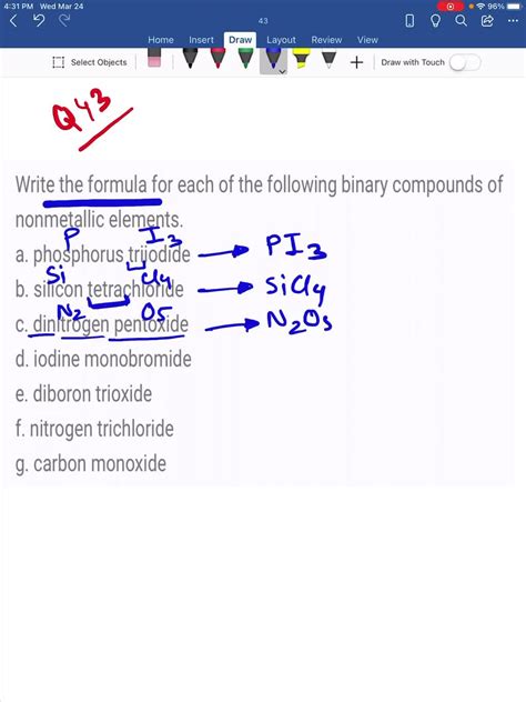 solved write formulas for each of the following binary compounds all