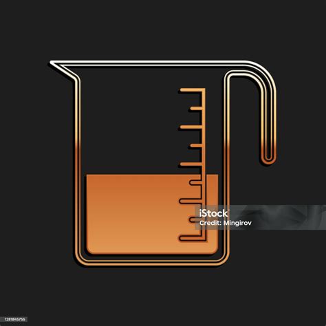 금 측정 컵은 검은 색 배경에 고립 된 건조하고 액체 음식 아이콘을 측정합니다 손잡이가 달린 플라스틱 졸업 비커 긴 그림자 스타일 벡터 가정 생활에 대한 스톡 벡터 아트 및