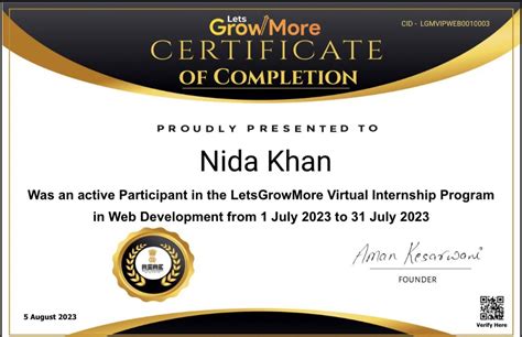Nida Khan On Linkedin Connections Internship2023 Letsgrowmore