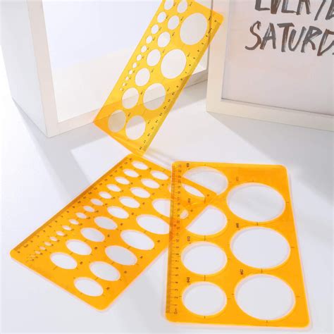 Xrhyy 원형 템플릿 플라스틱 원형 및 타원형 템플릿 사무실 학교 빌딩 거푸집 도면 측정 템플릿 공급 제도