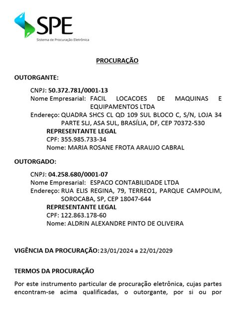 Procuração Fgts Digital Espaço Pdf