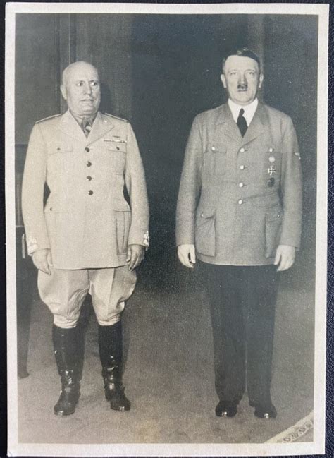 Mint Ww 2 Germany Real Picture Postcard Adolf Hitler And Mussolini