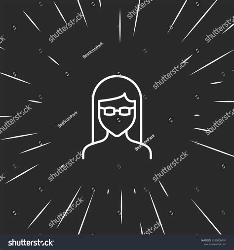 Outline Glasses Girl Icon Illustration Isolated Stock Vector Royalty