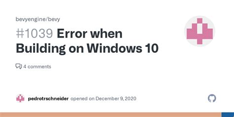 error when building on windows 10 · issue 1039 · bevyengine bevy · github