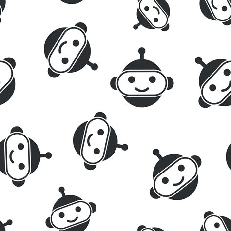 Cute Robot Chatbot Icon Seamless Pattern Background Bot Operator Vector Illustration Smart