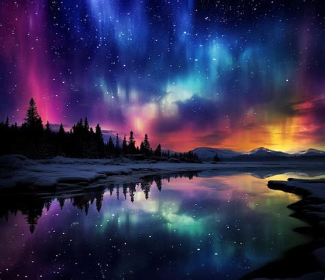 Premium Ai Image Beautiful Aurora Spectrum Color