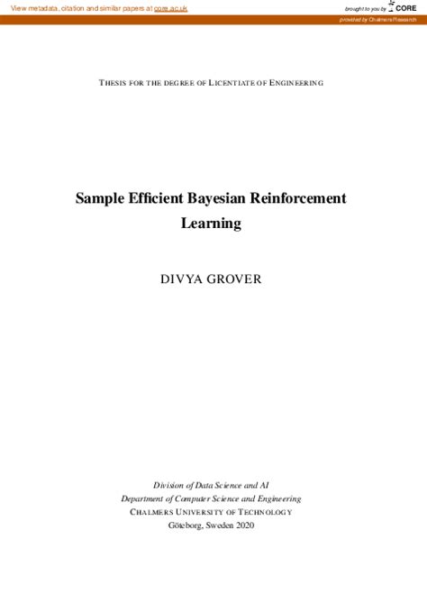 Pdf Sample Efficient Bayesian Reinforcement Learning