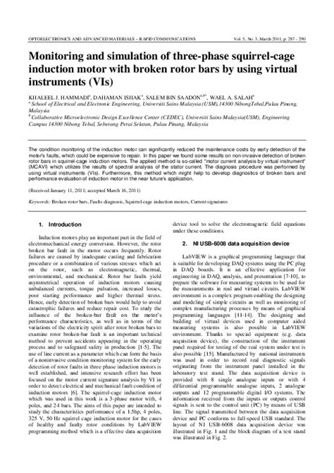Pdf Monitoring And Simulation Of Three Phase Squirrel Cage Induction