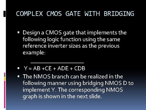 INEL COMPLEX CMOS LOGIC GATES Complex Gate