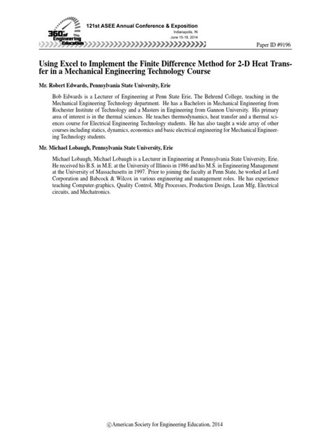 Finite Difference Heat Modelling In Excel Pdf Spreadsheet Thermal Conduction