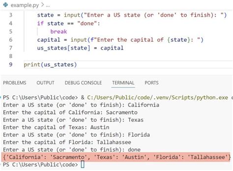 how to initialize a dictionary in python