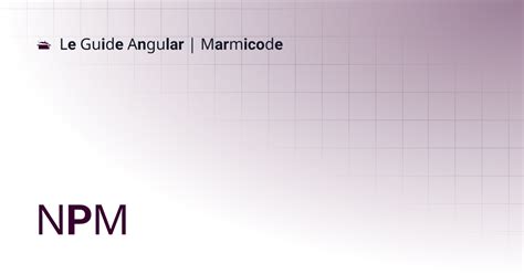 Npm Le Guide Angular Marmicode