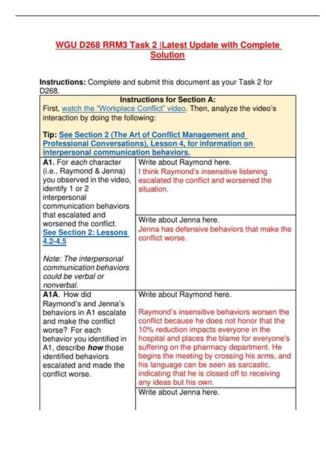 Wgu D268 Rrm3 Task 2 Latest Update With Complete Solution D268