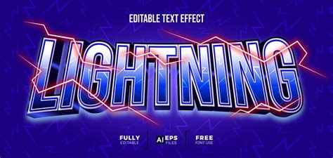 Premium Vector Lightning 3d Editable Text Effect