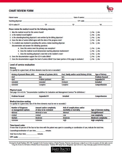 Chart Review Template