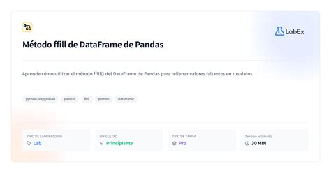 Método Ffill De Dataframe De Pandas Labex