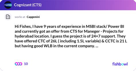 Hi Fishes I Have Years Of Experience In MSBI St Fishbowl